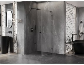 Mexen Lunar-B L výklopný sprchový kout levý 70 x 70 cm, čiré sklo, grafitová, 832L-070-070-95-00-L
