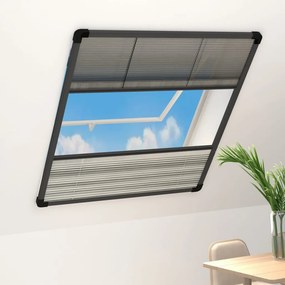 Plisovaná okenní síť proti hmyzu se zástěnou hliník 80 x 100 cm 148683