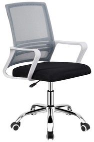 Kancelářská židle, síťovina šedá / látka černá / plast bílý, Tempo Kondela APOLO 2 NEW