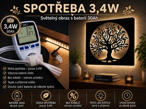 Li-Go "Mech, strom a srdce" svítidlo s powerbankou a pohybovým čidlem 31 cm/dub