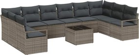Set pohovek 11 ks Šedá polyratan 3346569