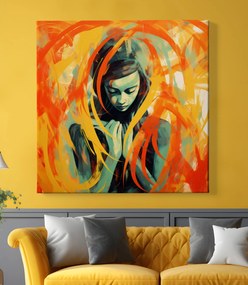 Obraz na plátně - Meditace, abstrakce, žena, šepot moudrosti FeelHappy.cz Velikost obrazu: 120 x 120 cm