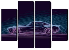 Vícedílný obraz Neonové Svalové Auto Nedostatek Nedostatek Plátno Canvas 120x90