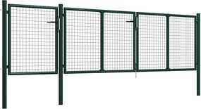 Zahradní brána ocelová 400 x 100 cm zelená 144311