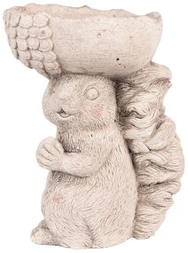 Béžová antik dekorace veverka se žaludem jako miska - 20*12*24 cm