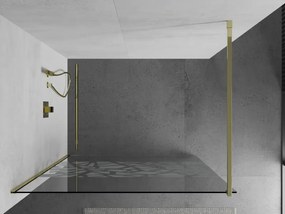 Mexen Kioto sprchová zástěna 80x200 cm 8 mm, zlatý profil, bílé provedení, 800-080-101-50-85