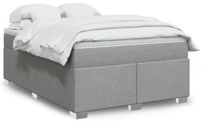 Box spring postel s matrací světle šedá 160 x 200 cm textil 3285144