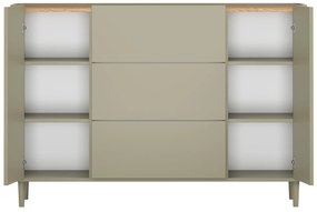 Komoda Elivo 150 cm na nožkách - eukalyptus / dub baltic dune