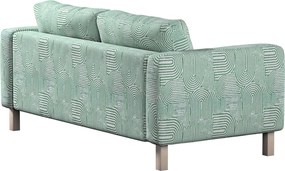 Potah na pohovku IKEA  Karlstad 2-místná, nerozkládací, krátký barva zelená látka pletený vzor, vzorované