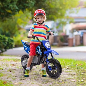 Dětská elektrická motorka AIYAPLAY, 12V dětský bicykl s hudbou, dětské vozidlo s odnímatelnými stabilizátory, 2,4-5 km/h, pro děti od 3 do 6 let, max…