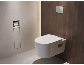 Hansgrohe XtraStoris Rock, wc kartáč na zabudování s držákem na toaletní papír, bílá matná, HAN-56062700