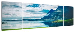 Obraz jezera s horami (170x50 cm)