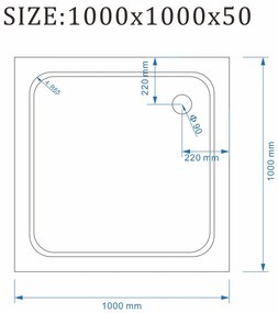 BPS-koupelny Čtvercová akrylátová sprchová vanička HYD-SSV-ST02D 100x100 černá