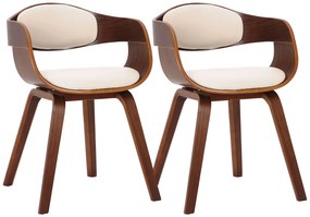 Židle King (SET 2 ks) ~ dřevěné nohy ořech - Krémová