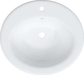 vidaXL Umyvadlo do koupelny bílé 52 x 46 x 20 cm oválné keramika [153714]