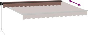 Ručně zatahovací markýza hnědá 350 x 250 cm 3215704