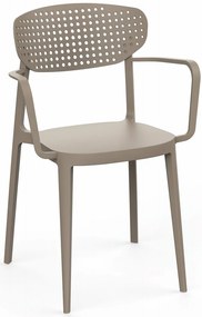 Jídelní židle AIRE ARMCHAIR Rojaplast Šedohnědá taupe