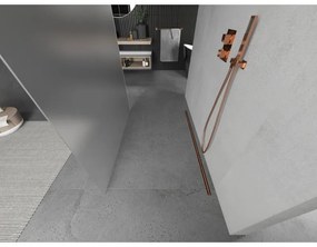 Mexen Kioto, průchozí sprchová zástěna 110 x 200 cm, 8mm sklo námraza, 2x růžové zlato stabilizační rozpěra, 800-110-002-60-30