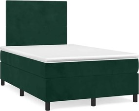 Box spring postel s matrací tmavě zelená 120 x 200 cm samet 3142896