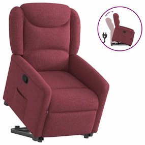 Zvedací polohovací křeslo vínové textil 3303197