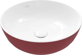 Villeroy & Boch Artis - Umyvadlo na desku, průměr 43 cm, bez přepadu, bez otvoru pro baterii, Bordeaux 417943BCS9