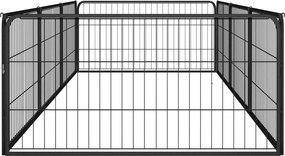 vidaXL 8panelová ohrádka pro psy černá 100 x 50 cm práškovaná ocel [3115967]