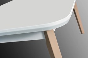 Rozkládací stůl OSLO 7 80x140/180cm Barevné provedení OSLO: Bílá, Barevné provedení noh: Buk přírodní