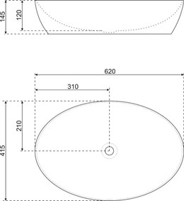 Novoterm Keramické umyvadlo na desku NV-KR-902