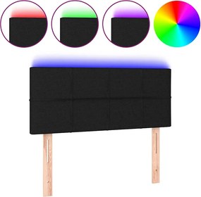 Čelo postele s LED černé 100x5x78/88 cm textil 3121604