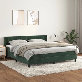 Box spring postel s matrací tmavě zelená 180x200 cm samet 3131096