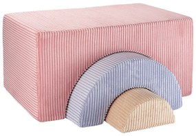 Růžové manšestrové pěnové hřiště 75x49x37 cm Rainbow Montessori – Wigiwama