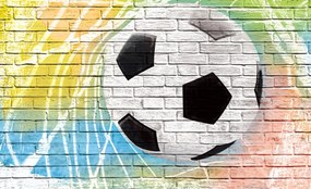 Postershop Fototapeta vliesová: Fotbalový míč (malovaný) - 416x254 cm