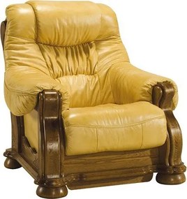 Casarredo - Komfort nábytek Rustikální křeslo CTIBOR I kůže | potah: kůže Cappuccino,barva: moření 01 bílá