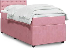 Box spring postel s matrací růžová 80 x 200 cm samet 3287607