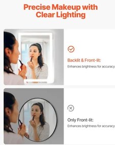 LED koupelnové zrcadlo 3 barvy proti zamlžování nástěnné toaletní zrcadlo 50 × 70 cm