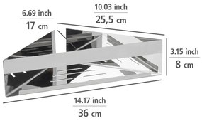 Rohová samodržící koupelnová polička z nerezové oceli v leskle stříbrné barvě Genova – Wenko