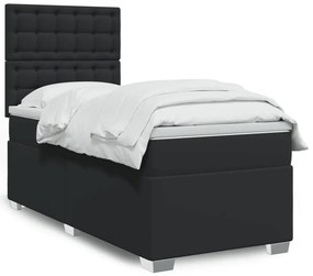 Box spring postel s matrací černá Single umělá kůže 3293052