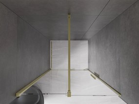 Mexen Velar, posuvné dveře do otvoru 80x200 cm, 8mm čiré sklo, zlatá matná, 871-080-000-01-55