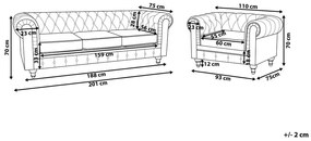 Zelená sametová sedací souprava pro 4 osoby CHESTERFIELD Beliani
