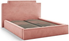 Růžová čalouněná dvoulůžková postel s úložným prostorem s roštem 180x200 cm Princess – Micadoni