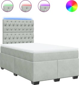 Box spring postel s matrací světle šedá 120 x 200 cm samet 3293188
