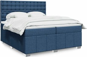 Box spring postel s matrací modrá 200x200 cm textil 3294095