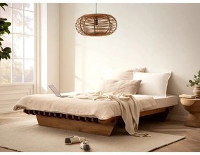 furniture-nabytek.cz - Masivní postel Cannes z akácie, lakovaná, hnědá – 140x200 cm