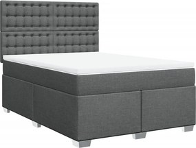 Box spring postel s matrací tmavě šedá 140x200 cm textil 3290526