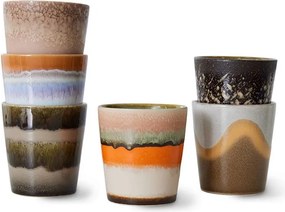 Set 6ks retro hrnek na kávu Coffee 70s - Ø 7,5*8cm / 230 ml