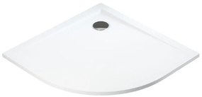 Polimat Perrito White imitace kamene čtvrtkruhová sprchová vanička, litý mramor Rozměr vaničky: 80x80cm