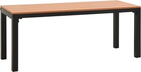 Zahradní lavice 110 cm ocel a WPC hnědá a černá 317142