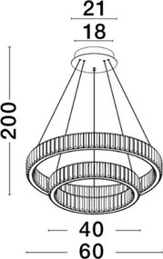 Závěsné LED svítidlo NOVA LUCE AURELIA 46W 3500K 9333068 stmívatelné Triac