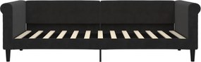 Válenda s přistýlkou a zásuvkami černá 90 x 200 cm samet 3197823