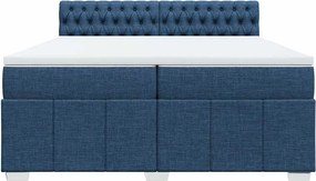 Box spring postel s matrací modrá 200x200 cm textil 3289488